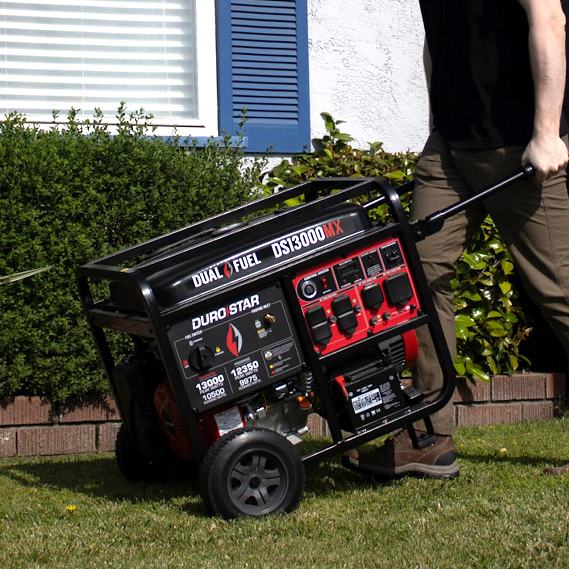 DuroStar DS13000MX 13,000W/10,500W 500cc Electric Start Dual Fuel Port ...