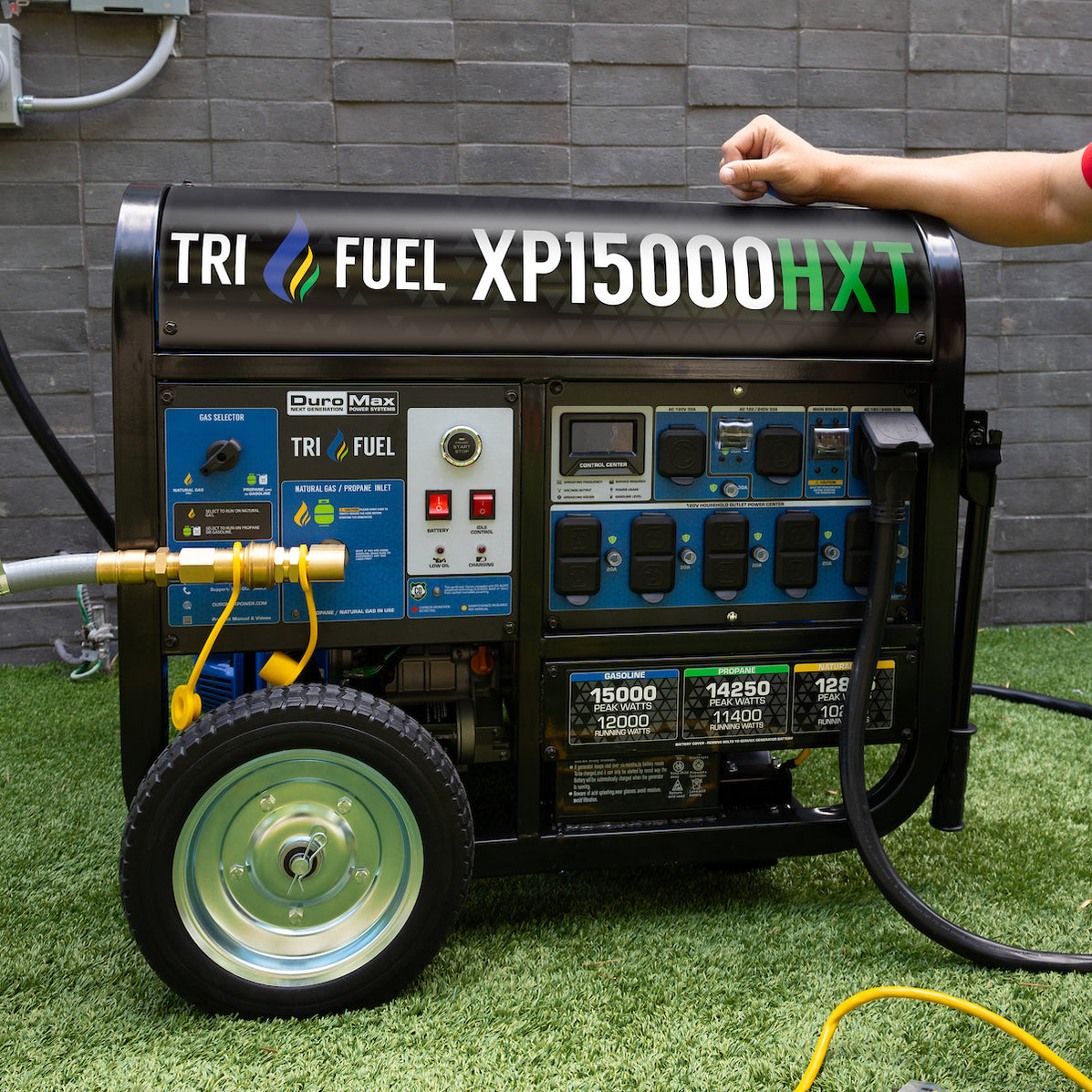 DuroMax XP15000HXT 15,000 Watt Electric Start Tri Fuel Portable Genera ... DuroMax XP15000HXT 15,000 Watt Electric Start Tri Fuel Portable Genera ...