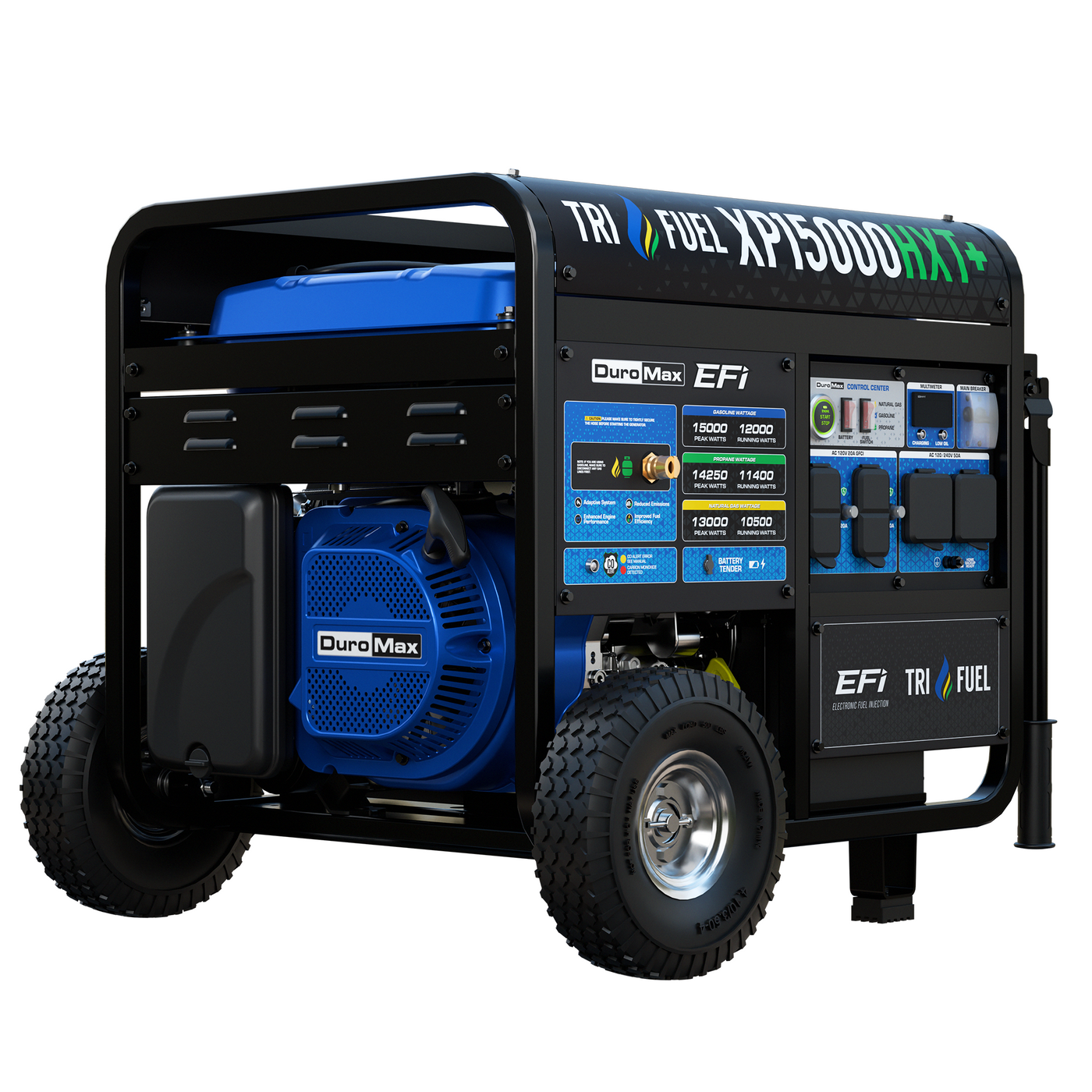 DuroMax XP15000HXT+ 15,000 Watt Electric Start Tri Fuel EFI Portable G — Electric Generator Depot