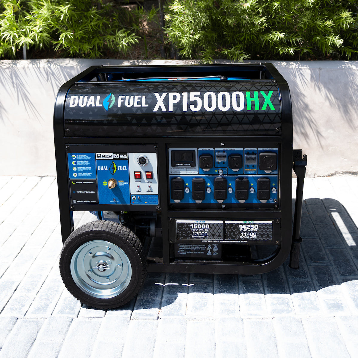 DuroMax XP15000HX 15,000 Watt Electric Start Dual Fuel Portable Genera ...