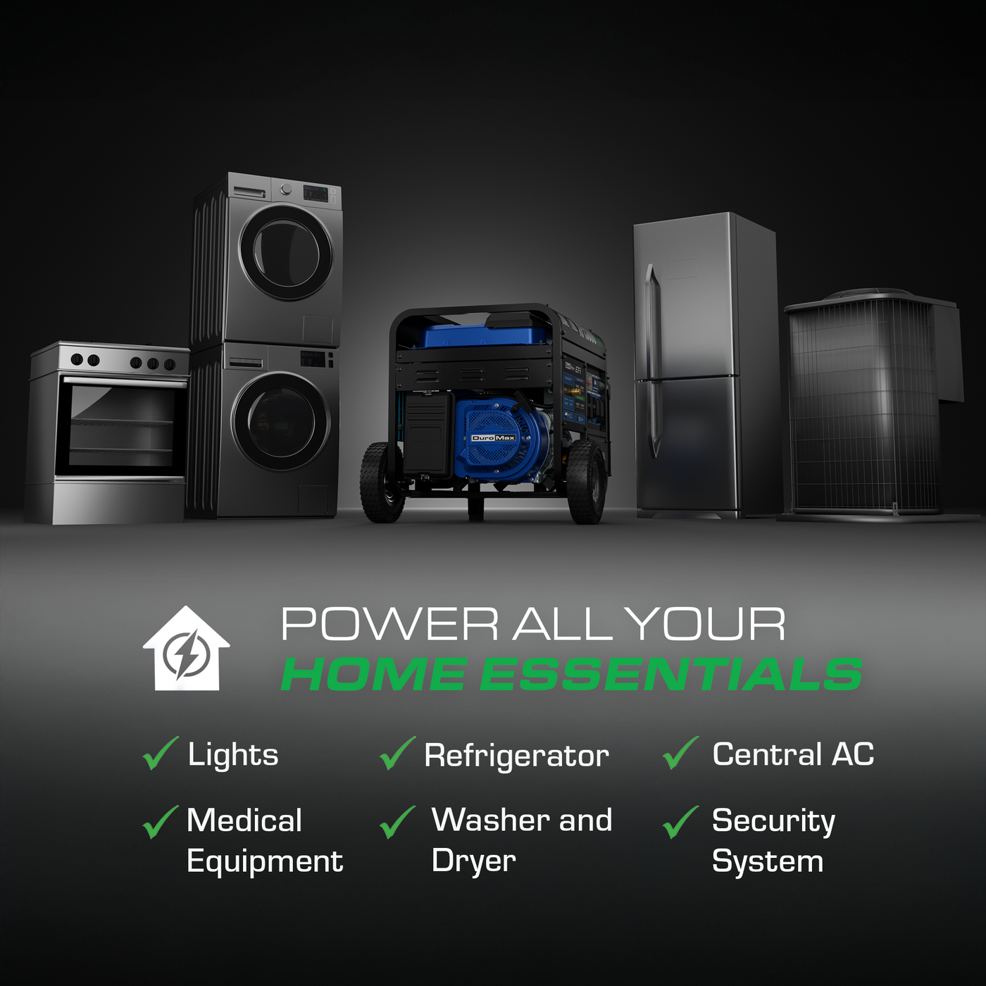 DuroMax XP15000HX+ 15,000W Electric Start Dual Fuel EFI Portable Gener ...