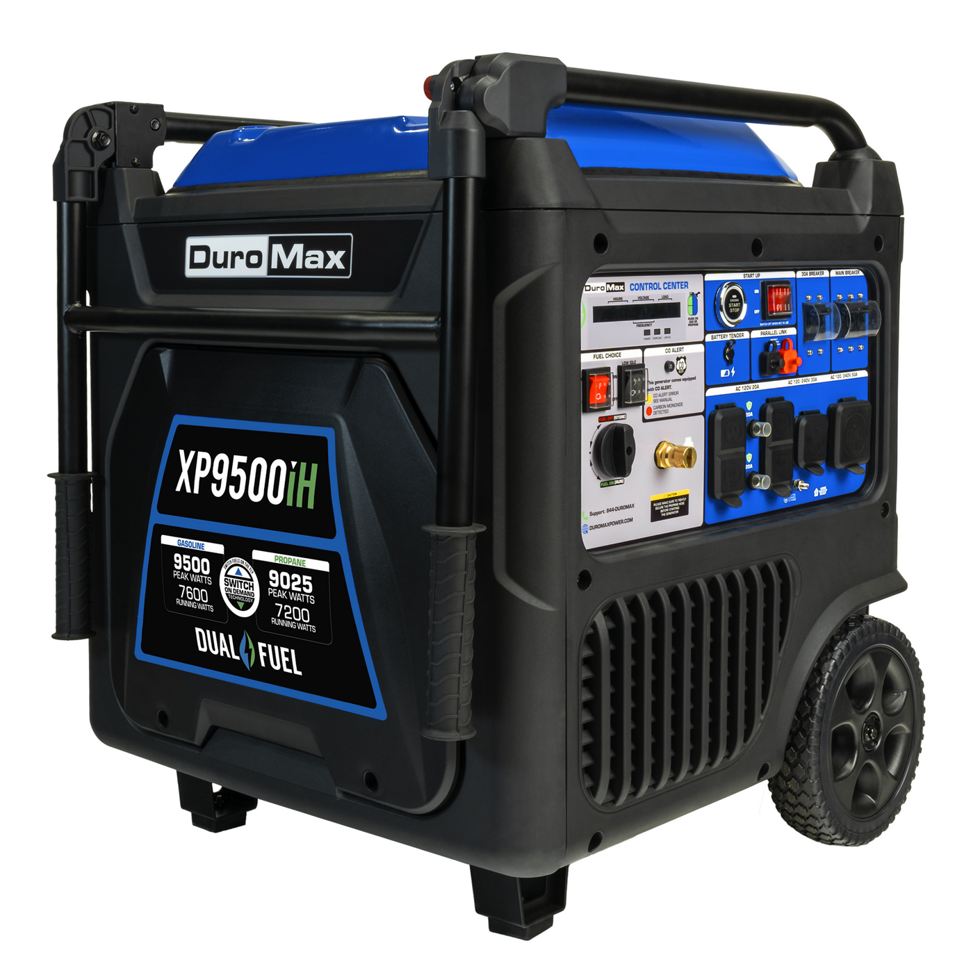 DuroMax XP9500iH 9,500 Watt Portable Dual Fuel Inverter Generator - Qu ...