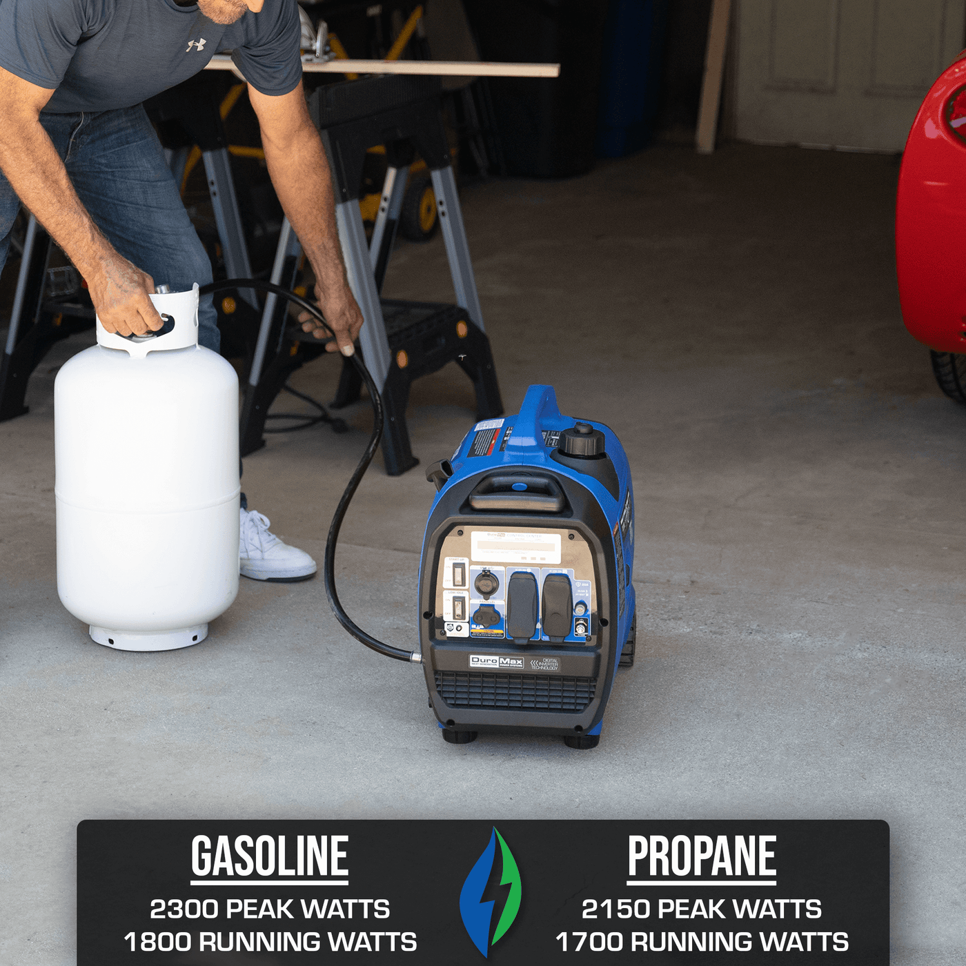 DuroMax XP2300iH 2,300 Watt Portable Dual Fuel Inverter Generator - Qu ...